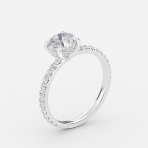 Lucian Round Lab Grown Diamond Hidden Halo Engagement Ring