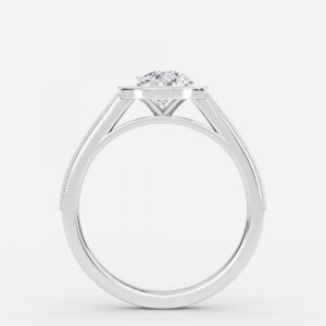 Elswin Pear Halo Lab Grown Diamond Engagement Ring