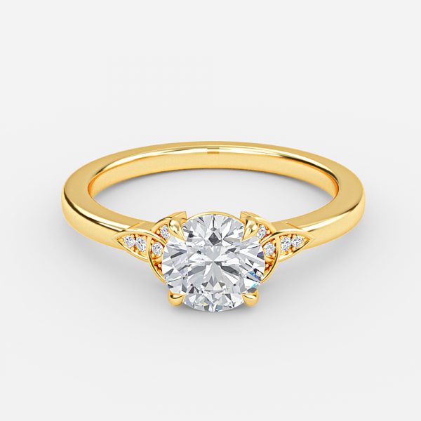 Elswin Round Lab Grown Diamond Halo Engagement Ring