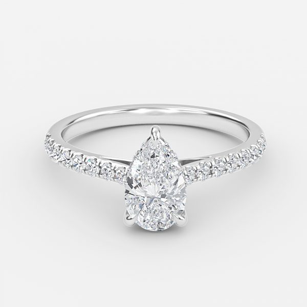 Jemima Pear Three Stone Lab Grown Diamond Engagement Ring