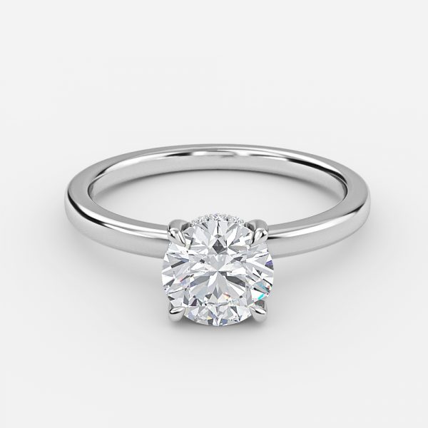 Adriana Round Lab Created Diamond Solitaire Engagement Ring