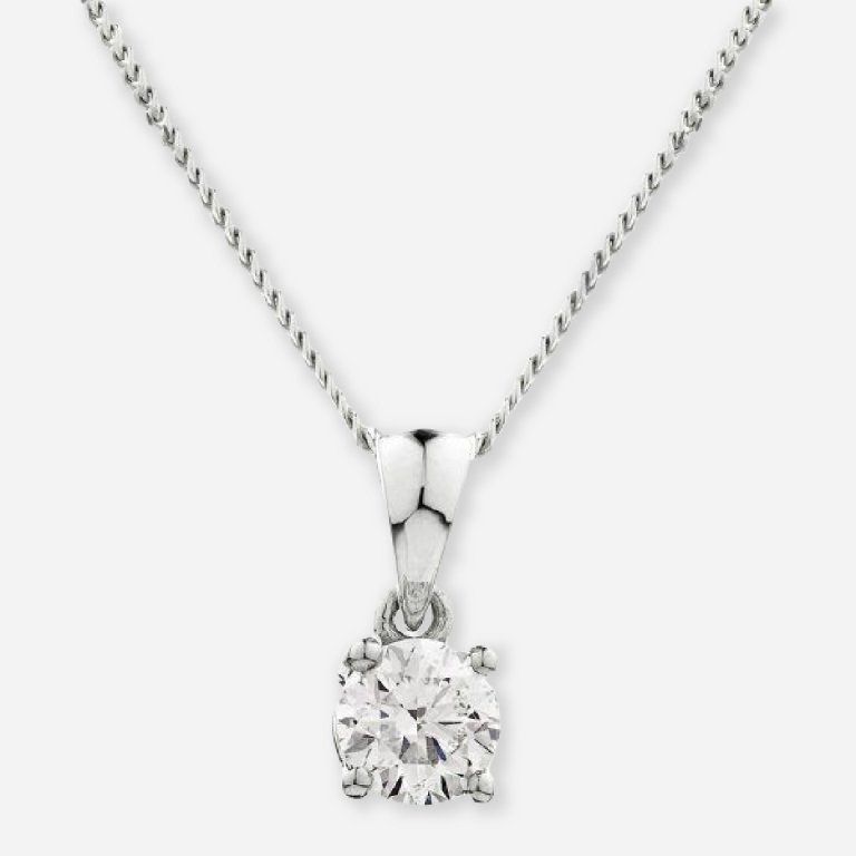 Lab Diamond Solitaire Pendant
