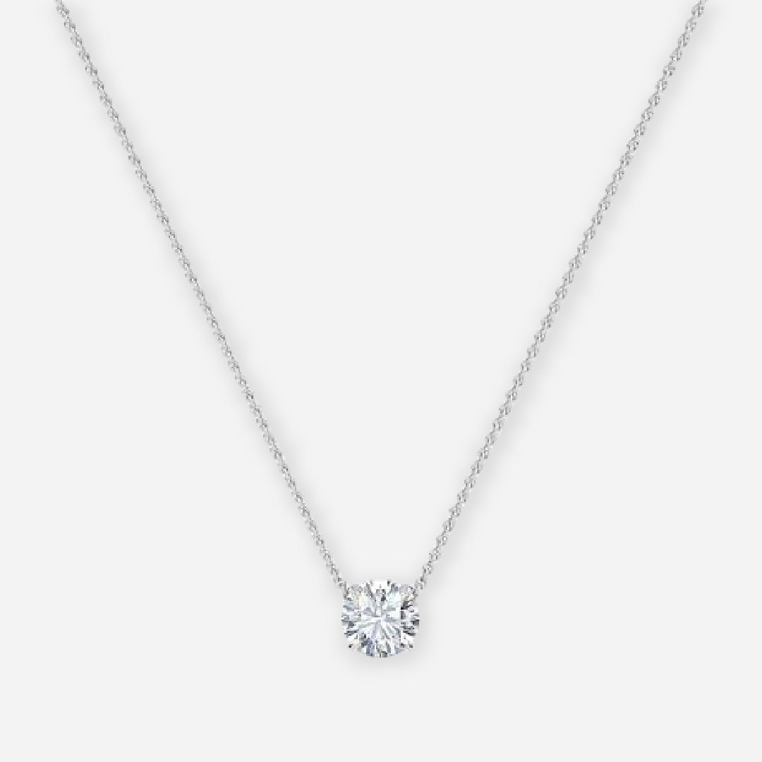 Round Lab Diamond Solitaire Pendant