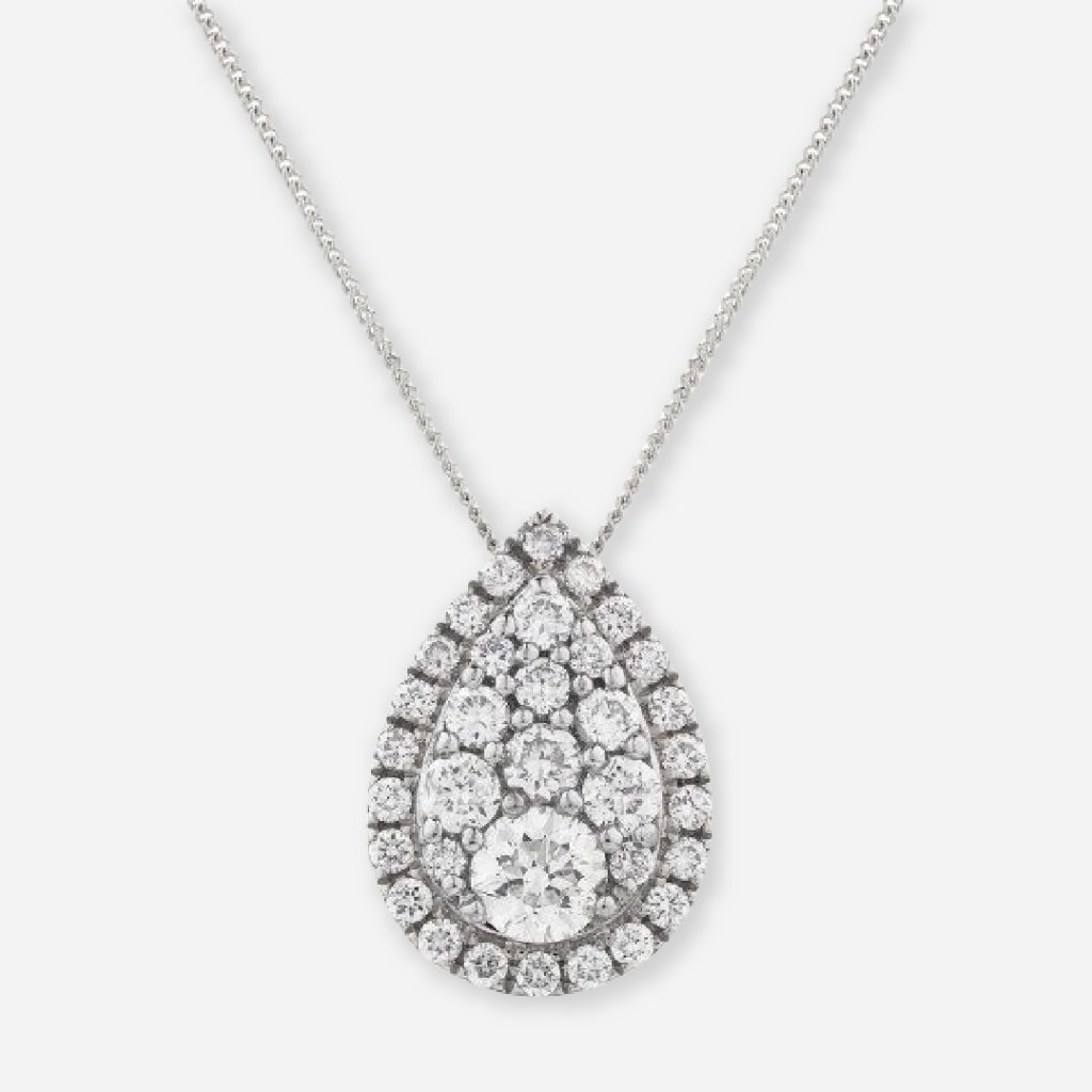Pear Lab Diamond Cluster Pendant