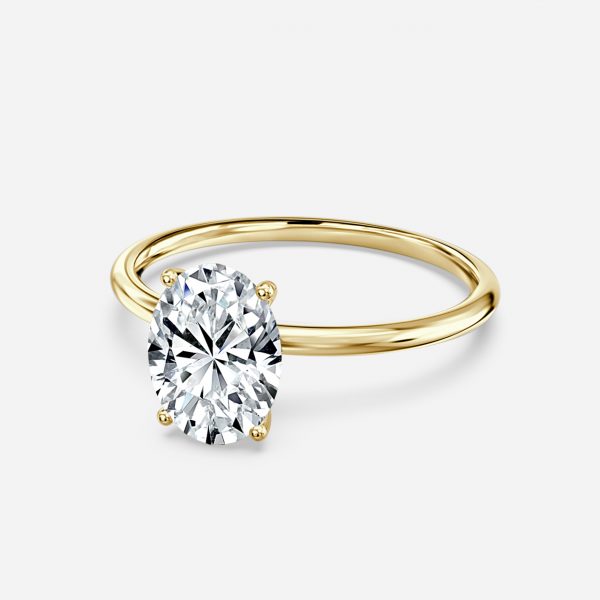 3.06ct Adaya Oval Solitaire Engagement Ring In 14K Yellow Gold (US Size: 7)