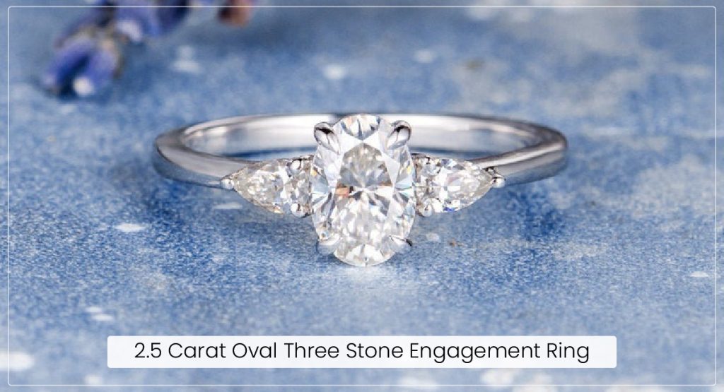 2.5 Carat Oval Lab Grown Diamond Engagement Rings