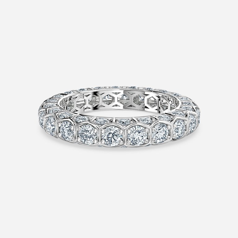 Hexa Round Diamond Eternity Ring
