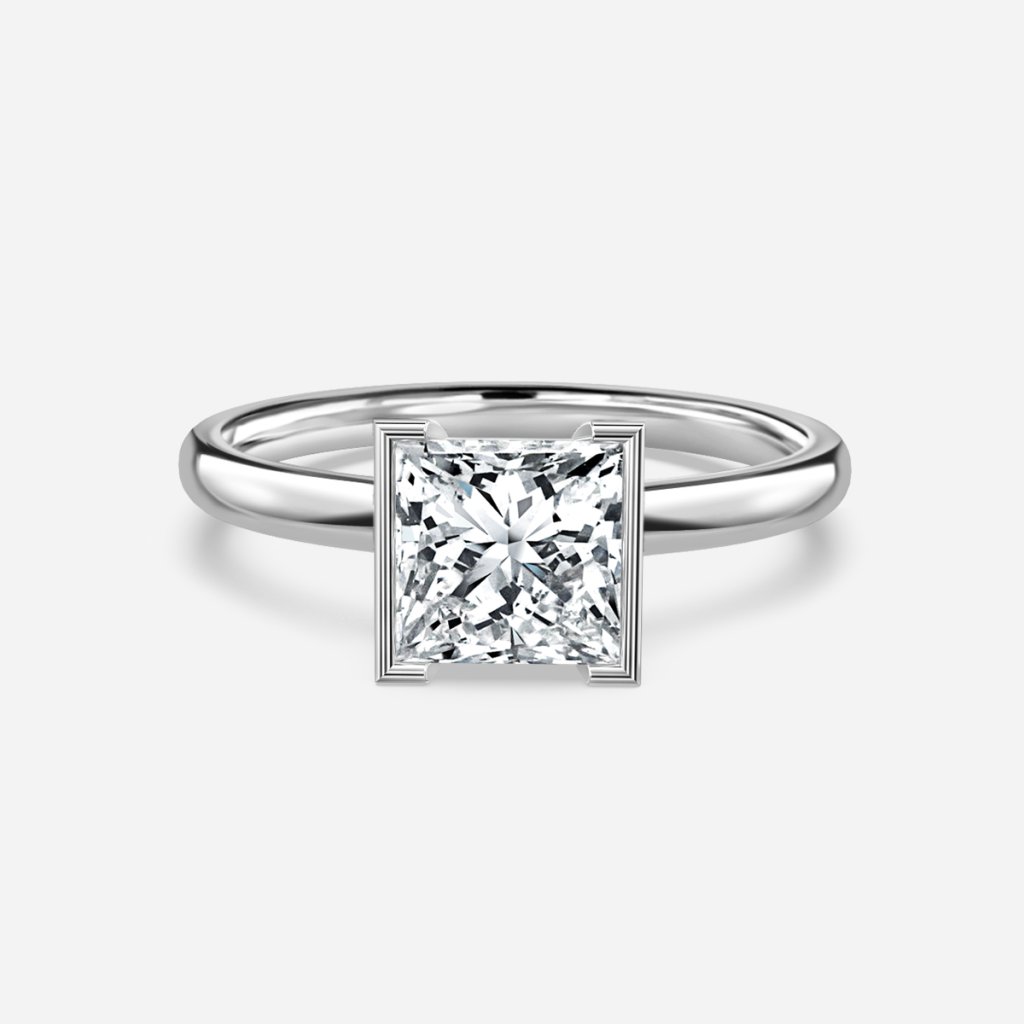 Augusta Princess Bezel Lab Grown Diamond Engagement Ring
