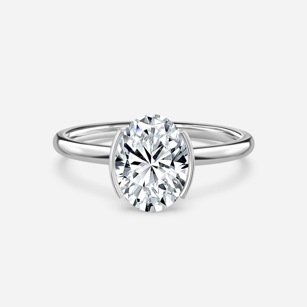 Augusta Oval Bezel Lab Grown Diamond Engagement Ring