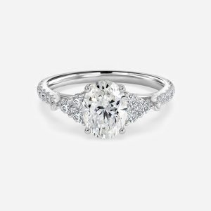 Elizabeth Oval Three Stone Lab Grown Diamond Engagement Ring