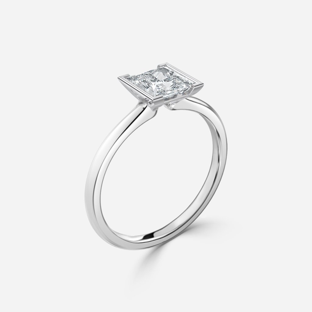 Augusta Princess Bezel Lab Grown Diamond Engagement Ring