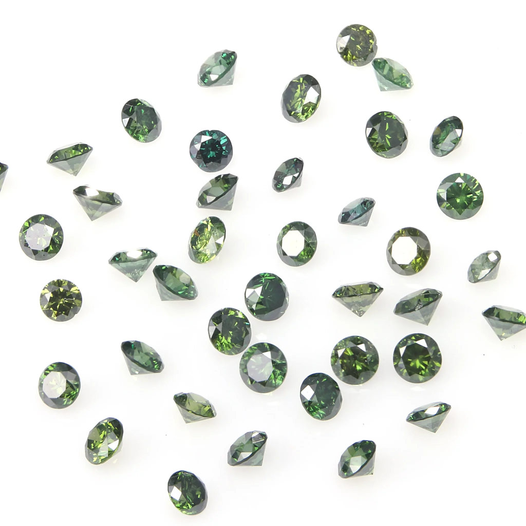 Green Color Round Diamond